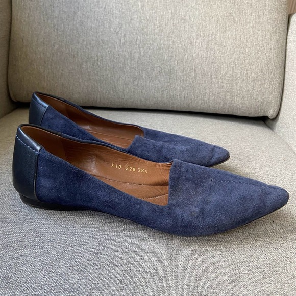 Giorgio Armani | Shoes | Giorgio Armani Blue Suede Leather Pointed Toe ...